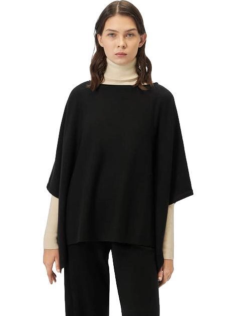 Gobi Cashmere Poncho - Black
