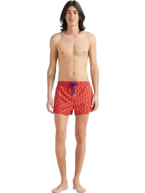 Vilebrequin Tortues Jacquard Stretch Swim Shorts - Coquelicot