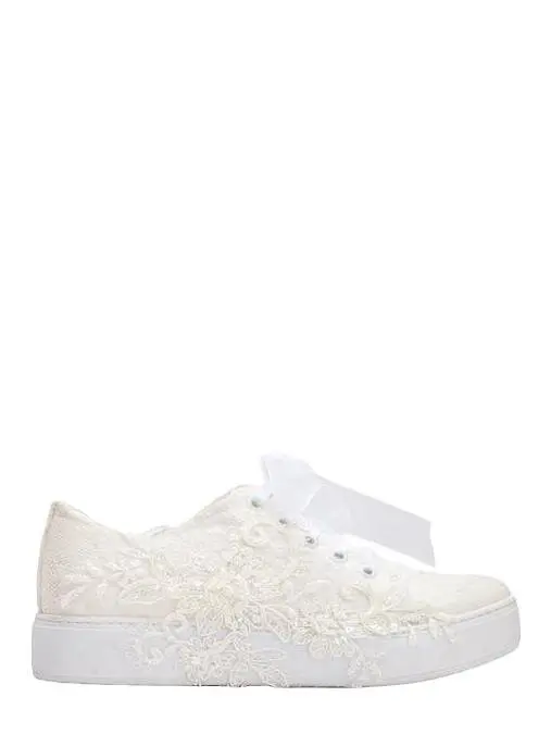 FOREVER & ALWAYS SHOES Elise Lace Bridal Sneakers - Ivory