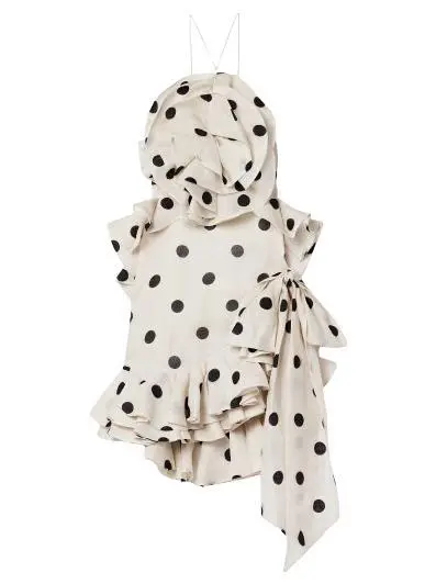 Zimmermann Crush Ruffled Polka-dot Mini Dress - Cream