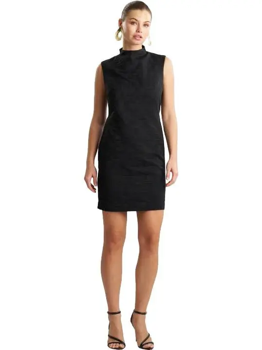 Natori Geo Texture Jacquard Sheath Dress - Black