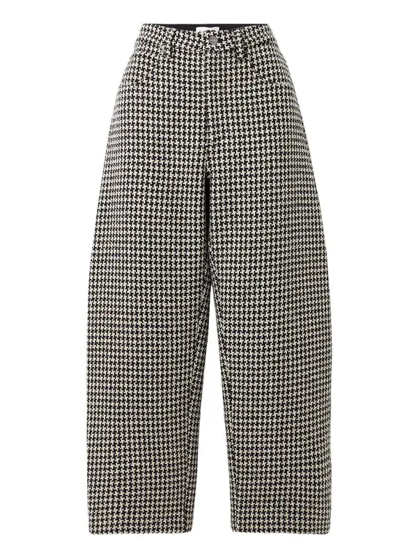 FRAME The Tweed Barrel Houndstooth Pants - Black
