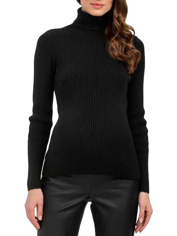 PIETRO BRUNELLI Aurora Turtleneck Rib Sweater - Black