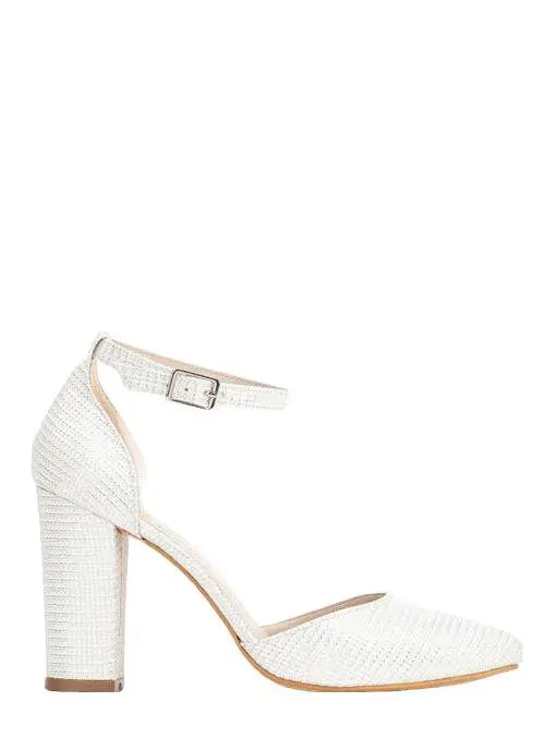 FOREVER & ALWAYS SHOES Gisele High Block Heels With Ankle Strap - Ivory