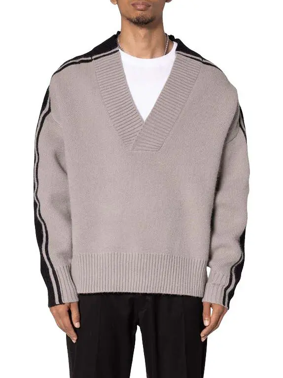 Mnml University Striped Sweater - Black/ Grey