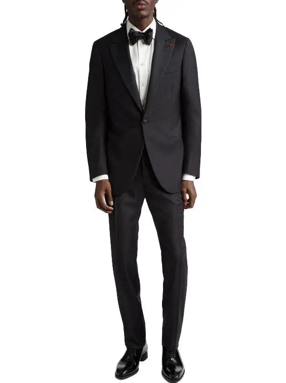 Isaia Sanita Wool Tuxedo - Black