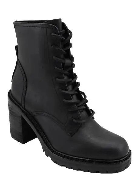 ARTISAN CRAFTED BY ZIGI Semi High Lace-up Boots - Black Leather