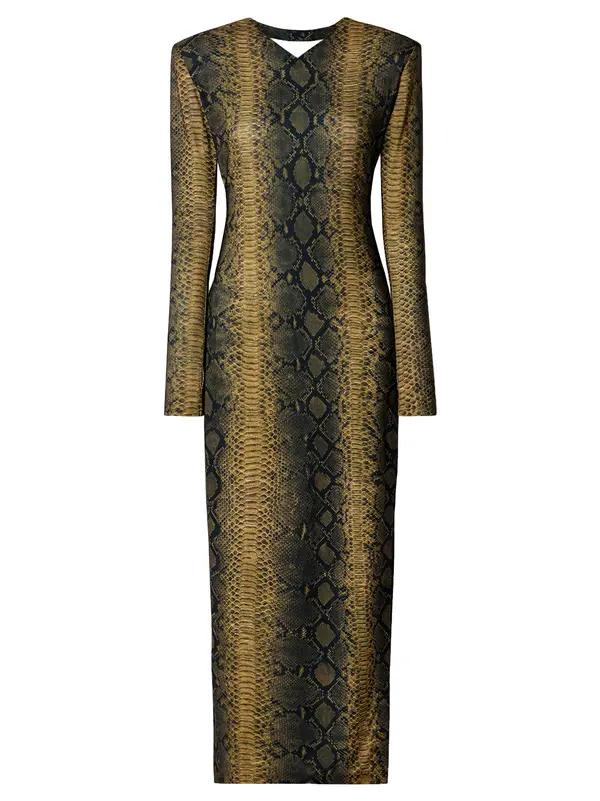 Norma Kamali Snake-print Stretch-jersey Midi Dress - Animal Print