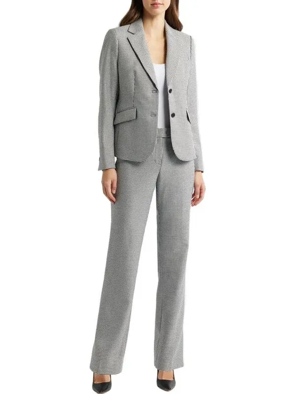 Anne Klein Mini Houndstooth Blazer - Anne Black Combo