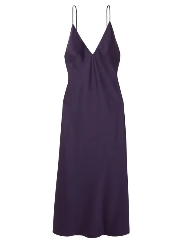LESET Barb Open-back Washed-satin Midi Dress - Purple