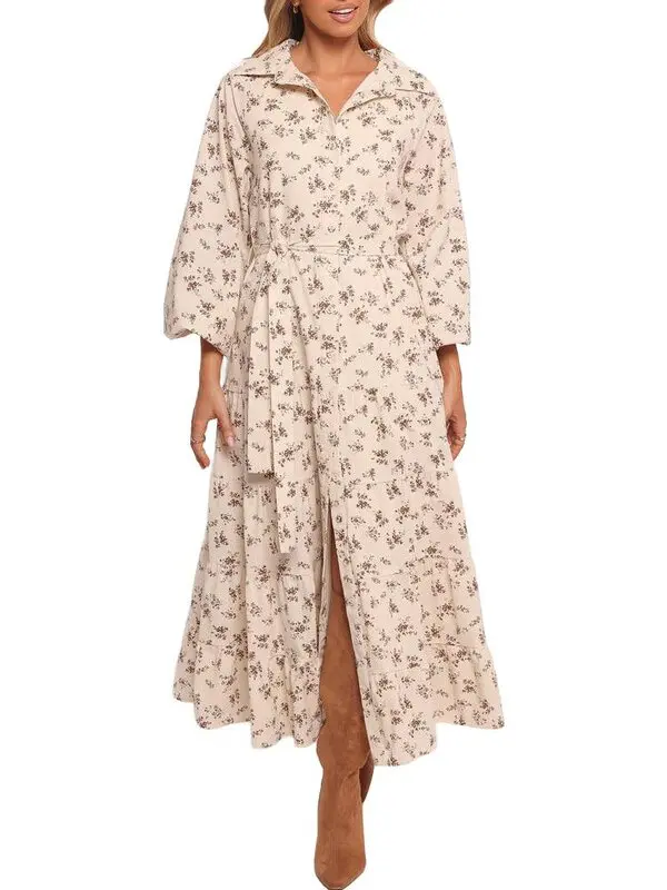 PETAL & PUP Lincoln Tie Waist Maxi Dress - Floral