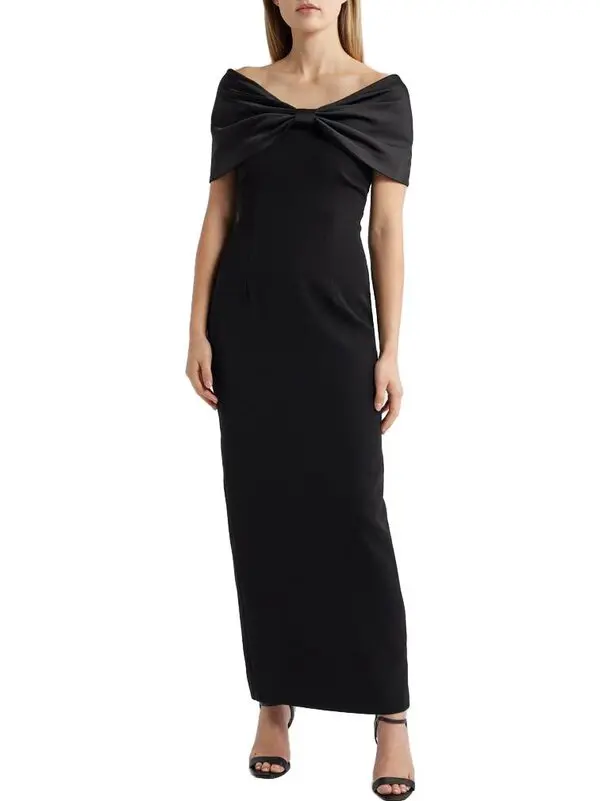 SONYA MODA Belluno Off-the-shoulder Gown - Black