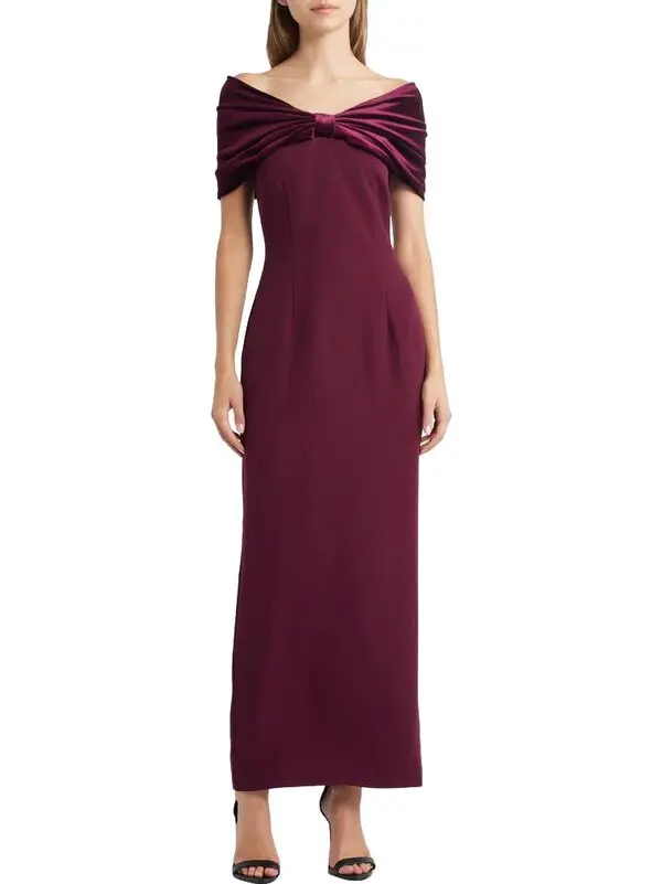 SONYA MODA Belluno Off-the-shoulder Gown - Rosewood