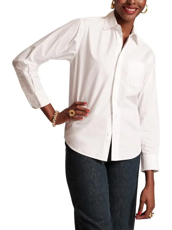FRANCES VALENTINE Button-down Cotton Poplin Shirt - White