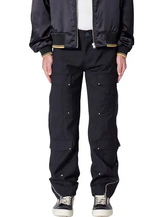 Mnml Angled Zip Cargo Pants - Black