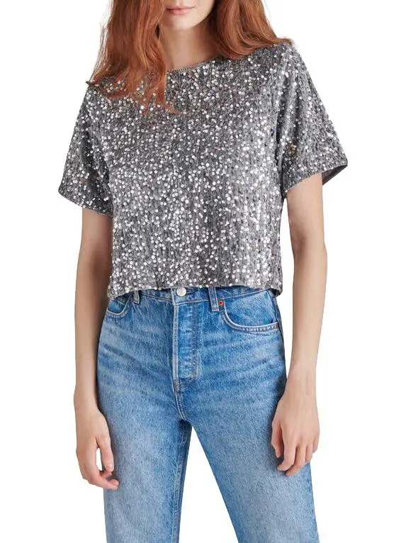 Steve Madden Cressa Sequin T-shirt - Black