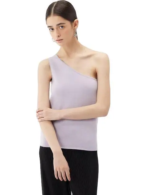 GOBI MONGOLIAN CASHMERE Cashmere Silk Sleeveless Asymmetric Top - Orchid Tint
