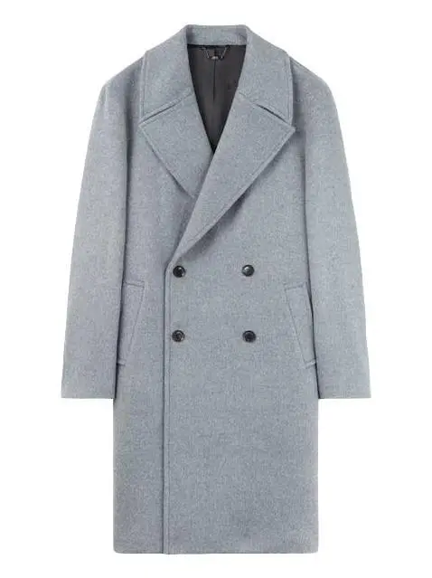 Gobi Cashmere Double-breasted Coat - Dim Gray