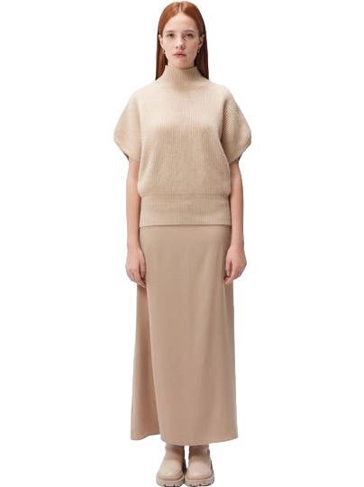 Gobi Cashmere Cashmere Short-sleeve Turtleneck - Beige