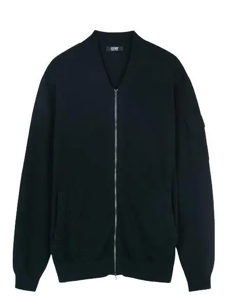 Gobi Cashmere Zip-up Bomber Jacket - Black