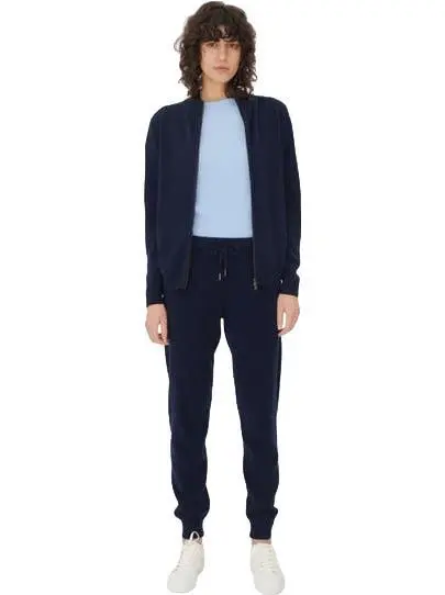 GOBI MONGOLIAN CASHMERE Cuffed Cashmere Jogger - Navy