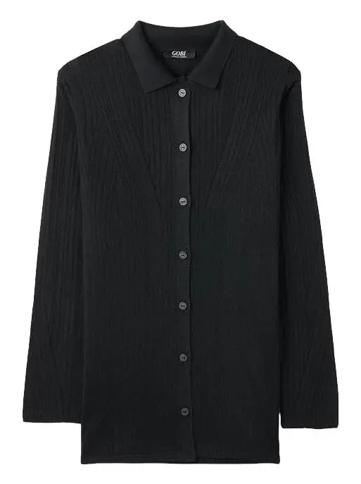 GOBI MONGOLIAN CASHMERE Silk Cashmere Cardigan - Black