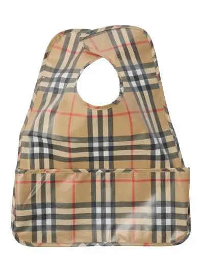 Burberry Check Coated Cotton Bib - Sand Beige