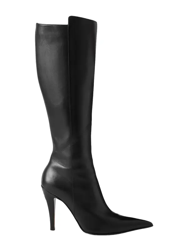 Alexander McQueen Leather Knee Boots - Black
