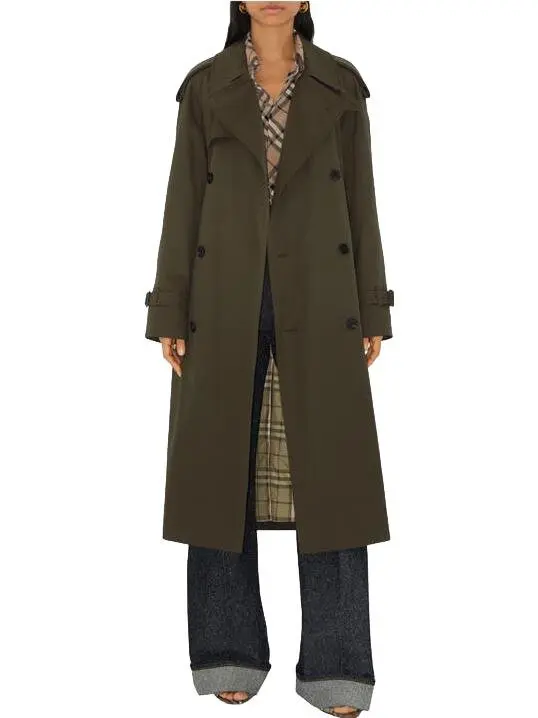 Burberry Long Castleford Trench Coat - Juniper