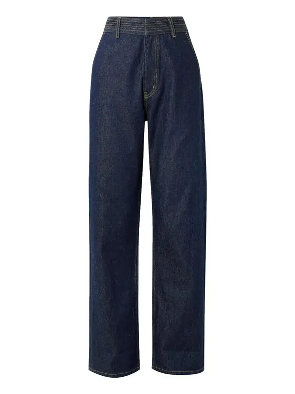 FRAME - FRAME The Trapunto Topstitched High-rise Wide-leg Organic Jeans