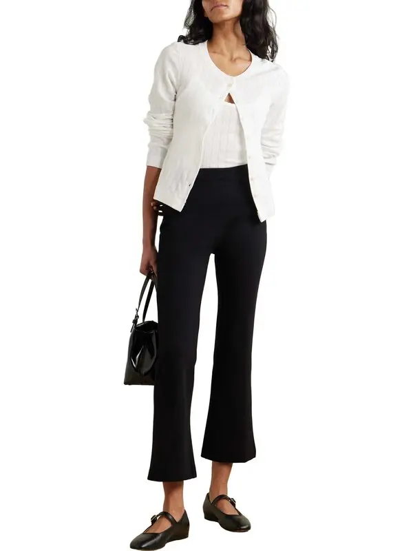 LESET Rio Cropped Flared Pants - Black