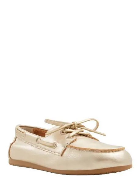 Aldo Leather Boat Shoe - Gold