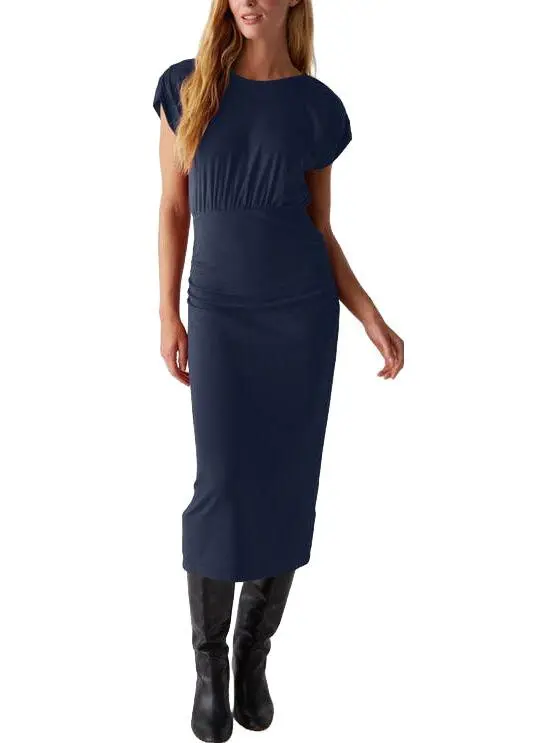 Michael Stars Pippa Empire Waist Midi Dress - Nocturnal