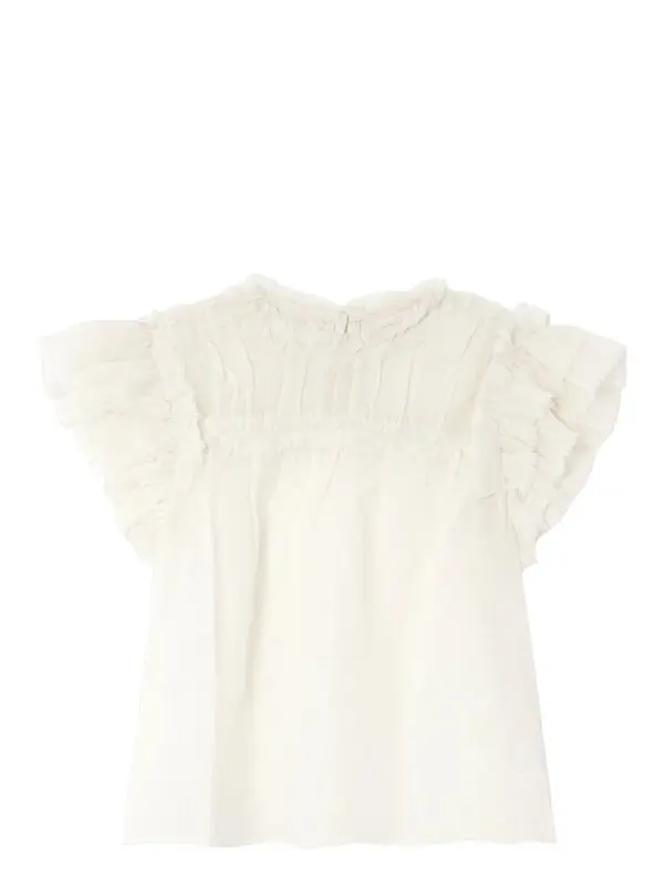 Ulla Johnson Esme Frayed Ruffled Blouse - White
