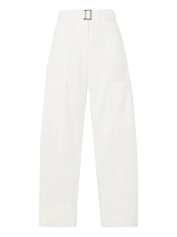 ST. AGNI Utility Belted Cotton-blend Pants - Neutrals