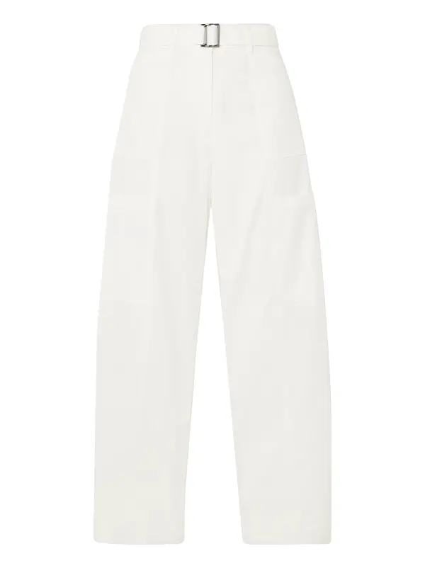 ST. AGNI Utility Belted Cotton-blend Pants - Off-white