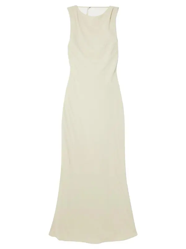 ST. AGNI Draped Lenzing Lyocell Blend Maxi Dress - Neutrals