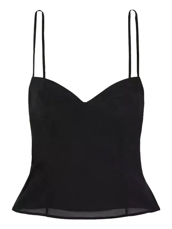 ST. AGNI Stretch-silk Voile Camisole - Black