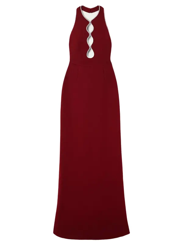 Rebecca Vallance Akari Crystal-embellished Gown - Burgundy