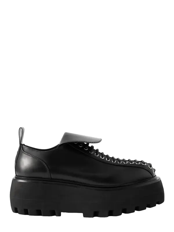 Alexander McQueen Leather Platform Brogues - Black