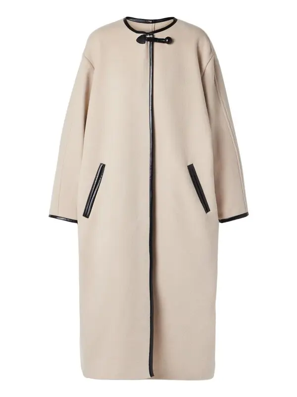 Isabel Marant Elza Wool-blend Felt Coat - Ecru