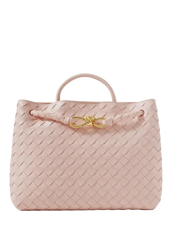 Bottega Veneta Andiamo Intrecciato Leather Tote - Pink
