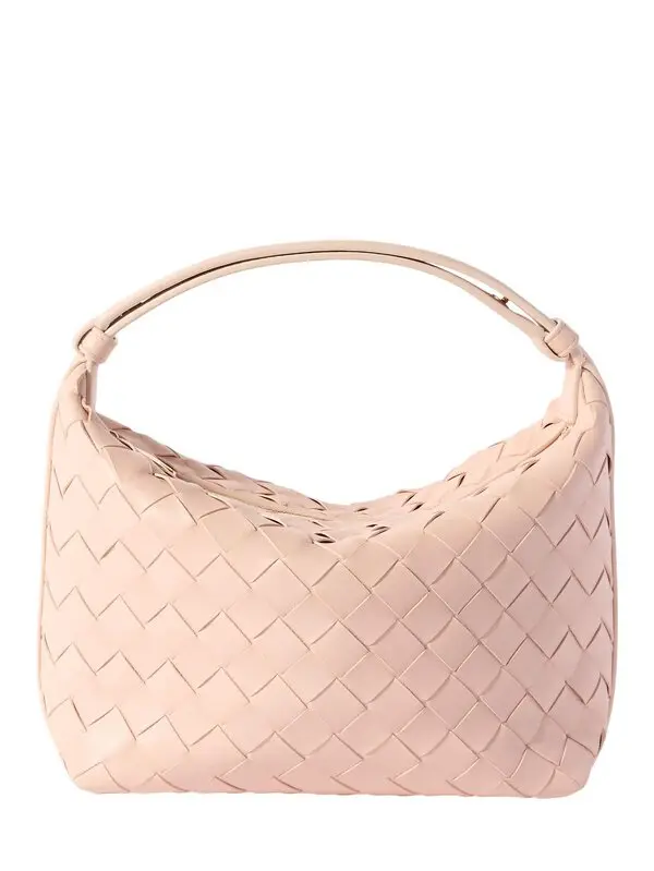 Bottega Veneta Wallace Mini Intrecciato Leather Shoulder Bag - Pink