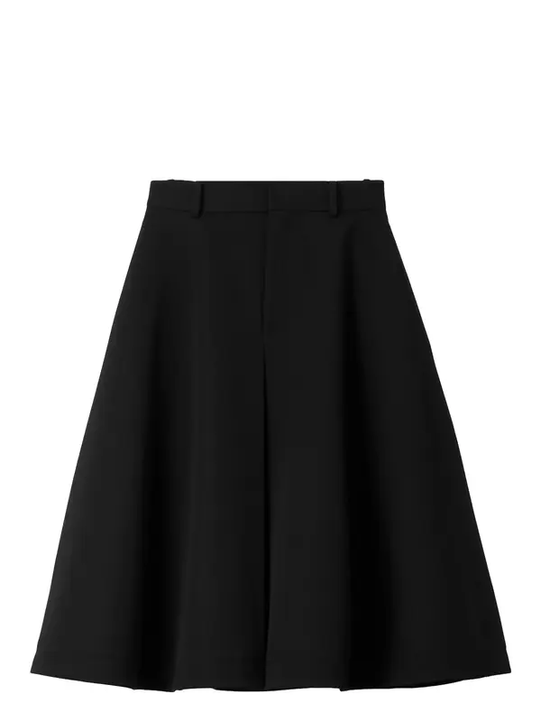 Bottega Veneta Grain De Poudre Wool Midi Skirt - Black