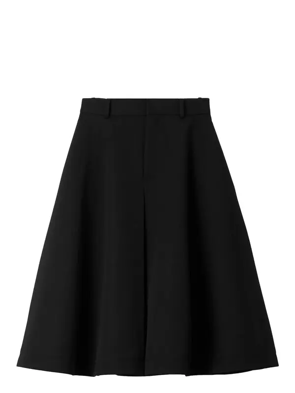 Bottega Veneta Grain De Poudre Wool Midi Skirt - Black