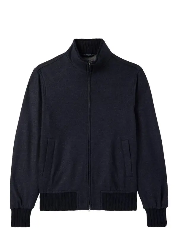 Thom Sweeney Cashmere-blend Felt Bomber Jacket - Blue