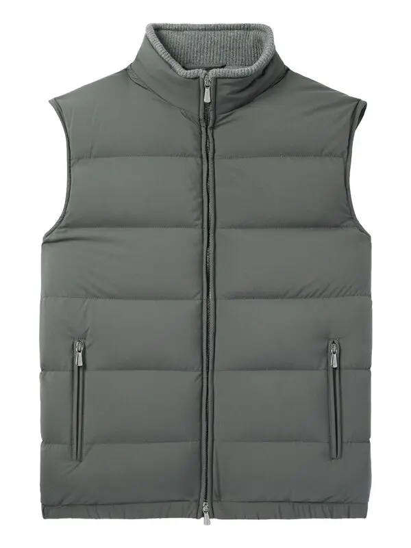 Thom Sweeney Slim-fit Quilted Shell Down Gilet - Gray