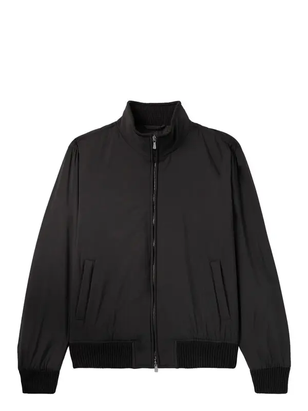 Thom Sweeney Nylon Bomber Jacket - Brown