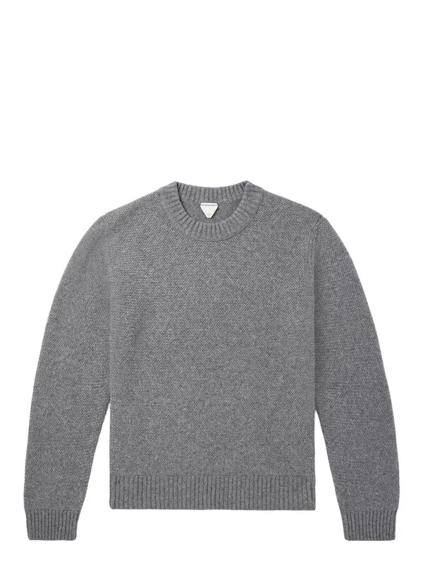 Bottega Veneta Intrecciato Cashmere-blend Sweater - Gray