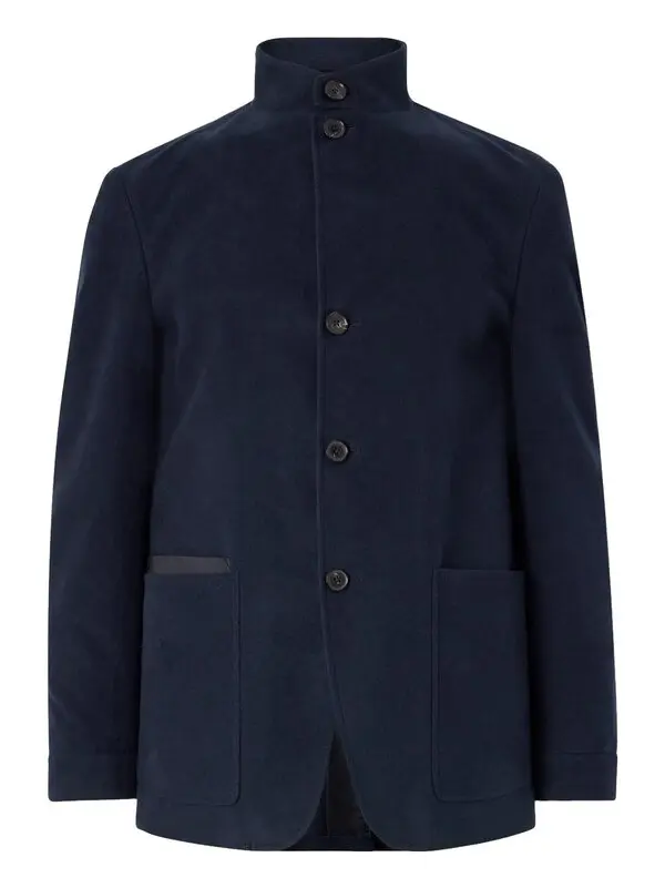 Zegna Cotton And Cashmere-blend Moleskin Chore Jacket - Blue